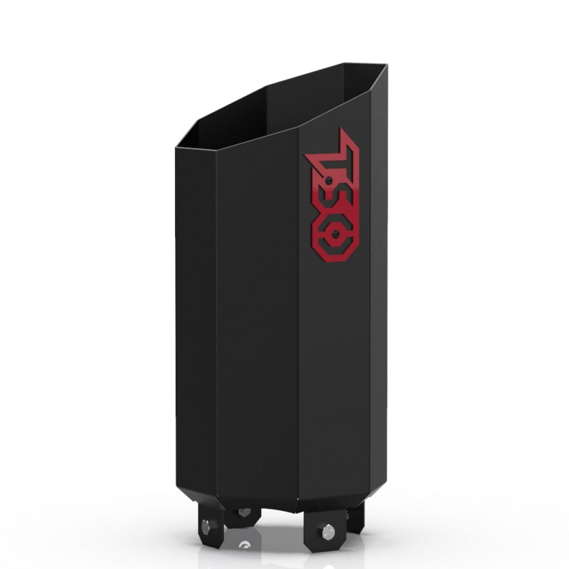 TSO TSO-T-6415-S-1-7-B 6" Octagon Exhaust Tip W/ 4" Inlet (Black/Red ...