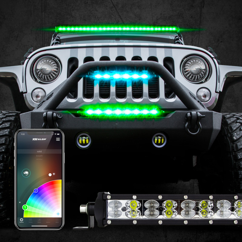 XKGlow XK-BAR-32 32" Multi-Color RGBW LED Light Bar | TrailBuilt Off-Road