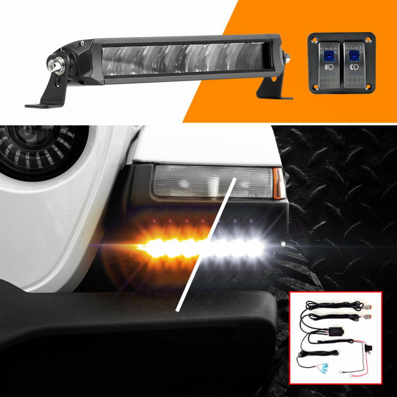 XKGlow XK064010-FS-KIT 10" Fog and Strobe LED Razor SAE Light Bar Kit ...