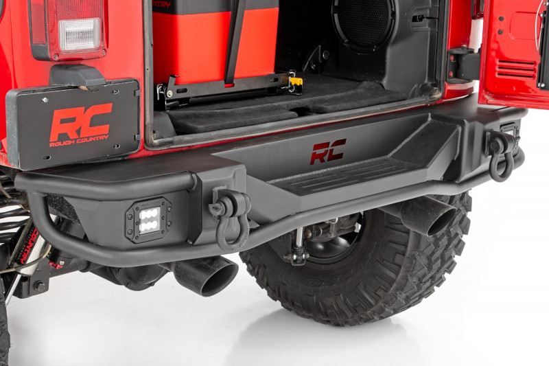 Rough Country 10649-RC Rear Bumper | Tubular | (07-18 Jeep Wrangler JK ...