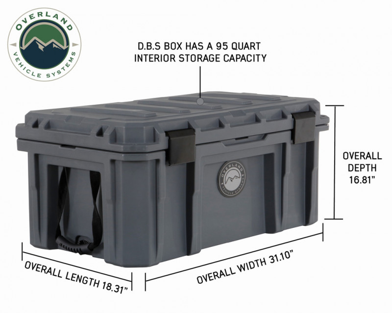 Overland Vehicle Systems OVS-40100011 DBS Dark Grey 95 QT Dry Box w ...
