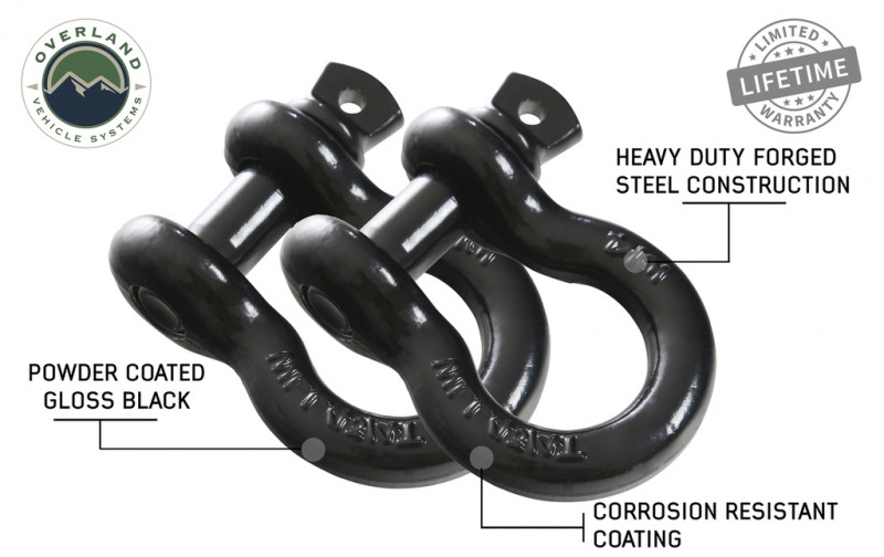 Overland Vehicle Systems OVS-19010201 Recovery Shackle 3/4" 4.75 Ton ...