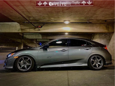 2021 Honda Civic with 18x8 40 Enkei T6r and 225/40R18 Michelin Pilot ...