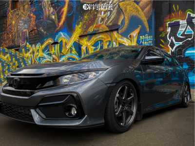 2021 Honda Civic with 18x8 40 Enkei T6r and 225/40R18 Michelin Pilot ...