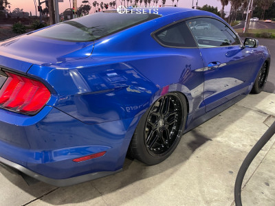 2018 Ford Mustang with 19x9.5 22 ESR Cs15 and 255/40R19 Uniroyal ...