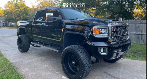 2018 GMC Sierra 2500 HD with 24x12 -40 American Force Blade SS and 37/ ...
