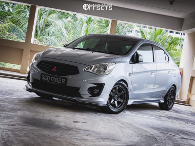 2019 Mitsubishi Mirage G4 with 15x7 32 Rays Engineering TE37 Sonic Club ...