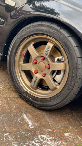 1999 Honda Civic with 15x7 43 Rays Engineering Te37 and 205/50R15 Yokohama Advan Neova Ad08r and ...