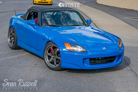 2001 Honda S2000 with 18x9.5 38 Rays Engineering Te37 and 235/40R18 ...