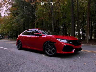 2018 Honda Civic with 18x8.5 38 Enkei T6r and 245/40R18 Sentury Uhp and ...
