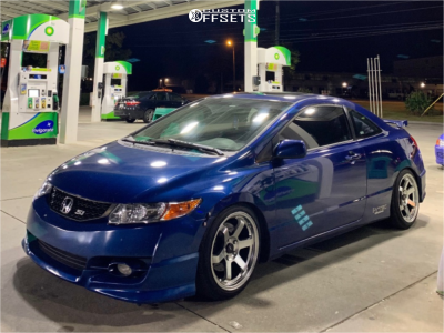 2009 Honda Civic with 17x9 43 AVID1 AV6 and 215/45R17 Yokohama Advan ...