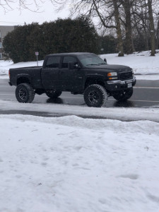 2002 GMC Sierra 2500 HD with 20x14 -76 Vision 390 Empire Wheels and 38/ ...