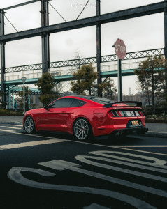 2015 Ford Mustang with 20x9.5 40 Rotiform Spf and 265/35R20 Achilles ...