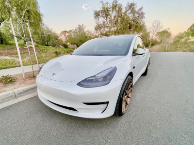 2021 Tesla 3 with 20x10 25 Ferrada F8-fr8 and 255/35R20 Falken Azenis ...