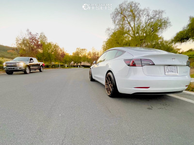 2021 Tesla 3 with 20x10 25 Ferrada F8-fr8 and 255/35R20 Falken Azenis ...