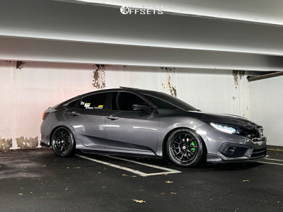 2016 Honda Civic with 16x7 40 Konig Control and 215/55R16 Bridgestone ...