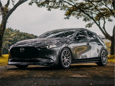 2020 Mazda 3 Sport with 18x8.5 45 Volk Ze40 and 225/45R18 Dunlop ...