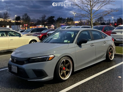 2022 Honda Civic with 18x9.5 35 ESR Ap6 and 245/50R18 Radar Dimax ...