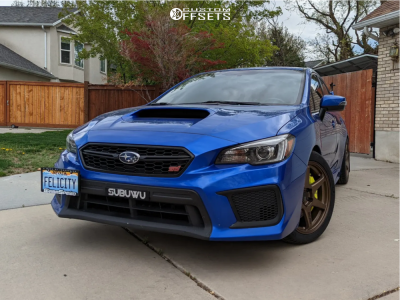 2018 Subaru WRX STI with 18x8.5 38 Enkei T6r and 255/40R18 Michelin ...