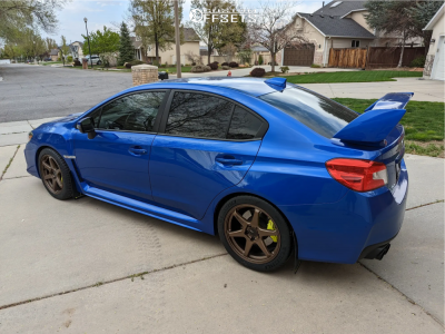 2018 Subaru WRX STI with 18x8.5 38 Enkei T6r and 255/40R18 Michelin ...