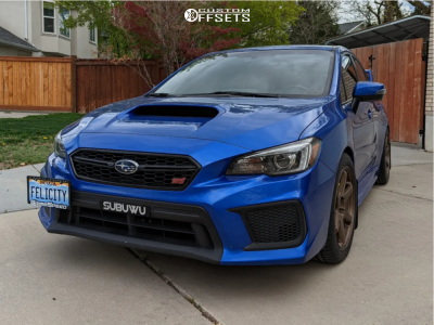 2018 Subaru WRX STI with 18x8.5 38 Enkei T6r and 255/40R18 Michelin ...