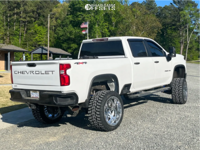 2020 Chevrolet Silverado 2500 HD with 24x14 -76 KG1 Forged Snow and 36/ ...