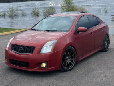 2010 Nissan Sentra with 18x8.5 35 JNC Jnc006 and 215/40R18 Firestone ...