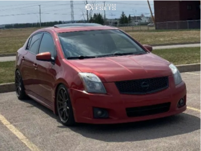 2010 Nissan Sentra with 18x8.5 35 JNC Jnc006 and 215/40R18 Firestone ...