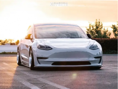 2021 Tesla 3 with 19x10 25 Konig Countergram and 275/35R19 Kumho Ecsta ...