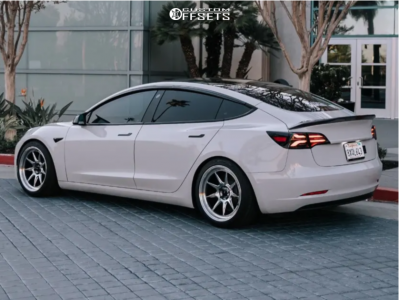 2021 Tesla 3 with 19x10 25 Konig Countergram and 275/35R19 Kumho Ecsta ...