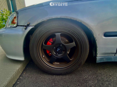1999 Honda Civic with 15x6.5 35 AVID1 Av8 and 195/50R15 Hankook Ventus ...