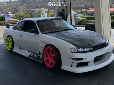 1995 Nissan 240SX with 17x9 12 Gram Lights 57dr and 215/40R17 Federal ...