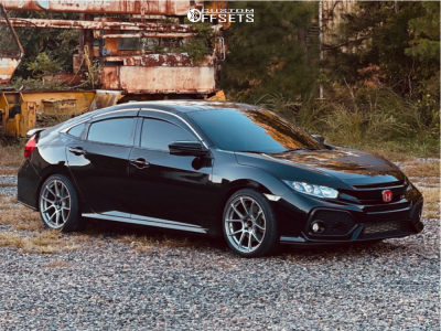 2019 Honda Civic with 18x9.5 38 Enkei Tsv and 255/35R18 Vercelli Strada ...