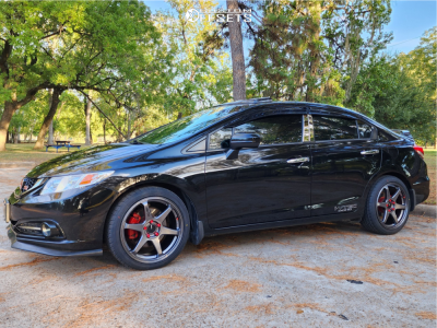 2015 Honda Civic with 18x8.5 38 Enkei T6r and 235/40R18 Vercelli Strada ...