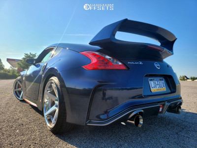 2014 Nissan 370Z with 20x10.5 25 Ferrada Fr3 and 255/35R20 Lexani Lx ...