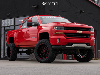 2016 Chevrolet Silverado 1500 with 22x12 -44 TIS 544BMR and 37/12.5R22 Nitto Ridge Grappler and ...
