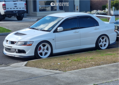2005 Mitsubishi Lancer with 18x9.5 35 AVID1 AV42 and 245/40R18 ...
