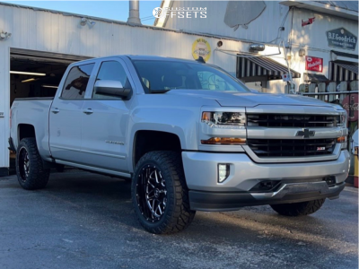 2016 Chevrolet Silverado 1500 with 20x10 -19 Hostile Sprocket H108 and 275/55R20 Nitto Ridge ...