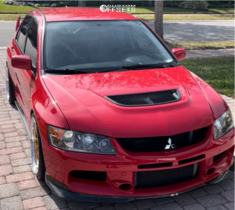 2006 Mitsubishi Lancer with 18x9.5 22 CCW D110 and 245/35R18 ...