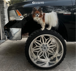 2014 Ram 1500 with 24x14 -76 KG1 Forged Snow and 33/13.5R24 AMP Mud ...