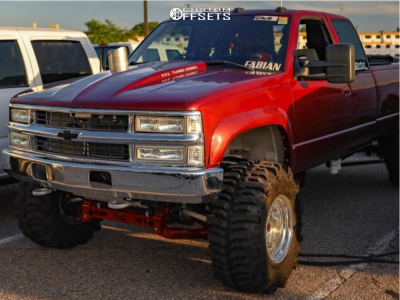 1993 Chevrolet K3500 with 16.5x12 -54 Weld Racing Road Hawks and 35/16 ...