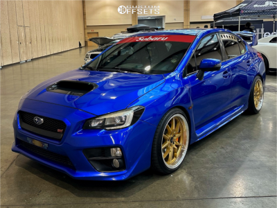2015 Subaru WRX STI with 19x9.5 35 Option Lab S718 and 245/35R19 Nitto ...