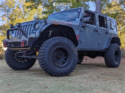 2015 Jeep Wrangler with 17x10 -25 Vision Tactical and 37/12.5R17 Mickey ...