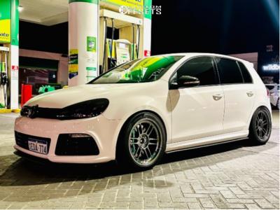 2012 Volkswagen Golf R with 18x9 35 Enkei Rpf1 and 235/40R18 Yokohama ...