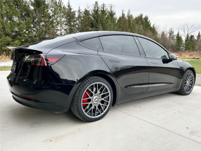 2022 Tesla 3 with 19x8.5 35 Rotiform Rse and 235/40R19 Michelin X-ice ...