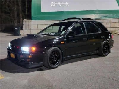 1998 Subaru Impreza with 17x8 40 Konig Hypergram and 245/40R17 General ...