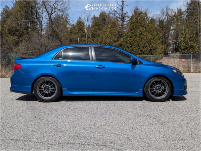 2010 Toyota Corolla with 17x8 40 Konig Hypergram and 235/45R17 Dunlop ...