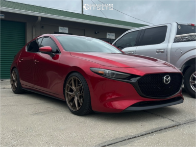 2021 Mazda 3 with 18x8.5 38 Enkei Tsr-x and 215/45R18 Goodyear Eagle ...