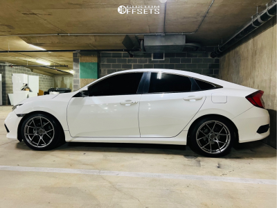 2019 Honda Civic with 18x8.5 35 Aodhan Ah11 and 235/40R18 Falken Ziex ...