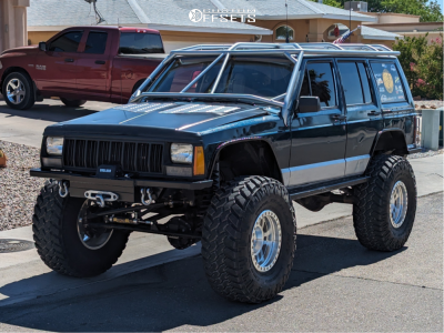 1996 Jeep Cherokee with 17x9.5 -44 Vision Manx Beadlock and 38/13.5R17 ...